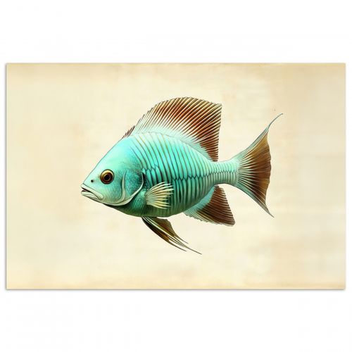 Losse posters - Schubben - Vis - Mint - Minimalistisch - Bestel nu ...